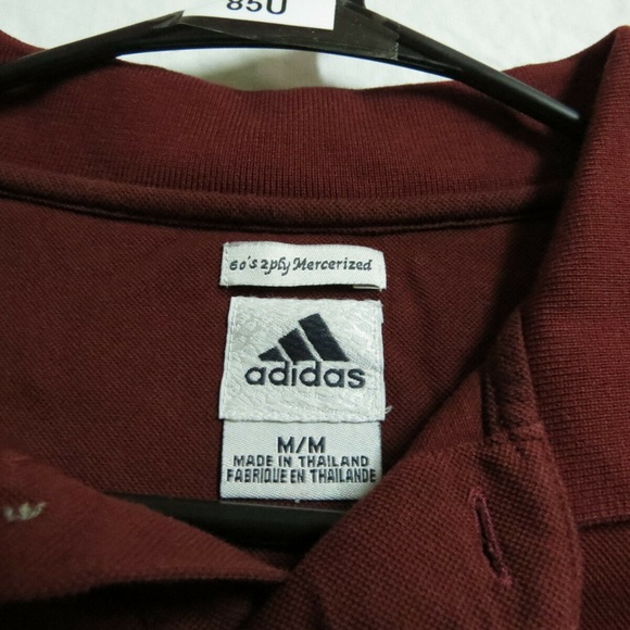 adidas | Shirts | Sz M Maroon Adidas Men 0 Cotton 85u Polo Shirt | Poshmark